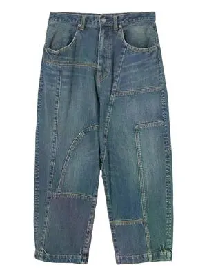 Undercover Patchwork Cotton Trousers - Blue