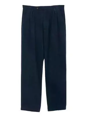 Massimo Alba Wool Pleated Trousers - Blue