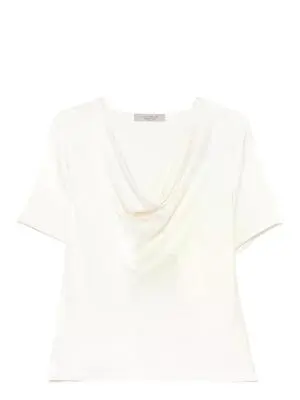 D.exterior Scoop-neck Short-sleeve Top - Neutrals