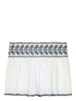 MARANT ETOILE Picadilia Embroidered Mini Skirt White