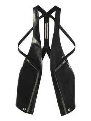Rick Owens Temple Bauhaus Leather Waistcoat - Black