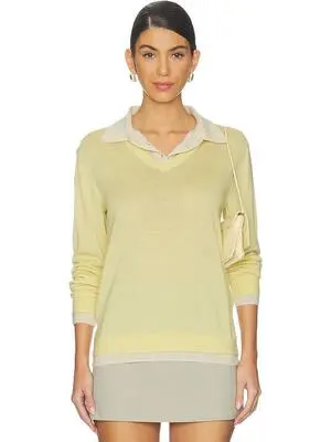 Rag & Bone Anne Long Sleeve Layered Polo - Butter