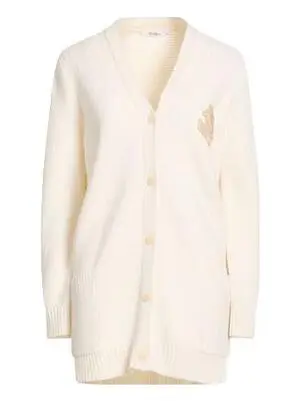 Max Mara Cardigan In Wool And Cashmere - White
