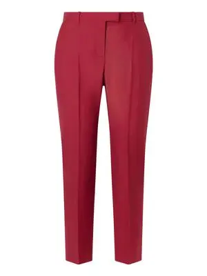 Alexander McQueen Wool And Mohair-Blend Straight-Leg Pants Red