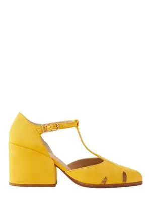 Gabriela Hearst Suede Block Heel Pumps - Yellow