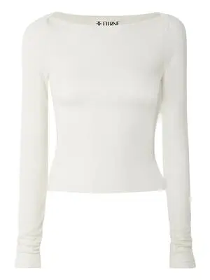 Eterne Cropped Ribbed Stretch-jersey Top - Neutrals