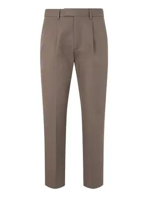 Zegna Pleated Cotton And Linen-blend Trousers - Green