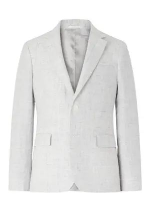 Mr P. Delave Linen Check Suit Jacket - Gray
