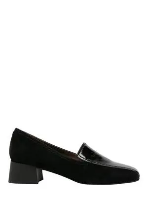 LINDA BAUMANN Patent-effect Block Heel Pumps - Black