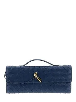 Bottega Veneta Bottega Veneta Intrecciato Leather Clutch Blue