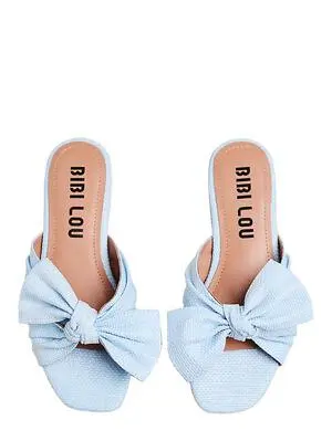 BIBI LOU Karsie Square-toe Slide Sandals - Celeste