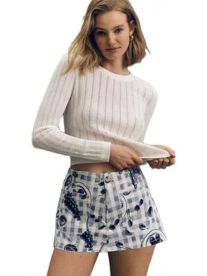 Maeve Colette High-rise Printed Skort - Blue Pattern