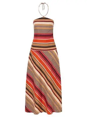 Faithfull The Brand Clara Striped Linen Maxi Dress - Multi