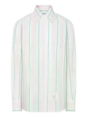 Thom Browne Striped Cotton Shirt - Pink