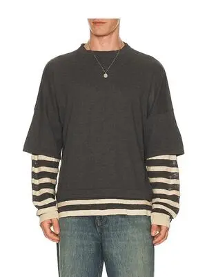 ISA BOULDER ISA BOULDER Gauzine Stripe Long Sleeves Grey