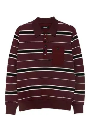 Undercover Striped Chest-pocket Polo Shirt - Red