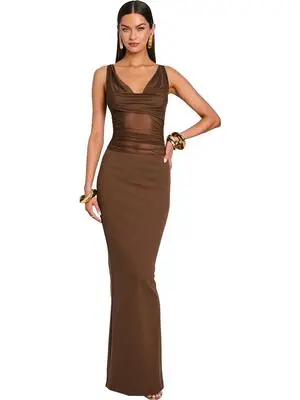 SEROYA Marla Maxi Dress - Sable Brown
