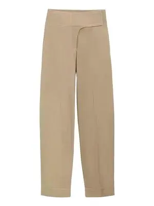 AMI Paris Cotton Gabardine Belted Trousers - Neutrals