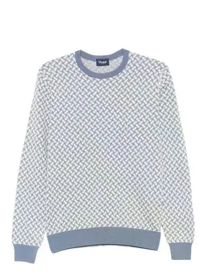 DRUMOHR Geometric Pattern Sweater - Blue