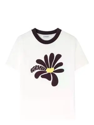 Burberry Daisy Appliqué Cotton T-shirt - White