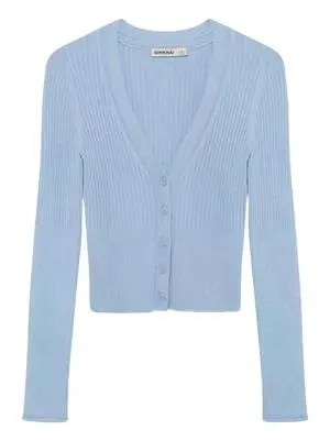 Simkhai Ailany Ribbed Cardigan - Blue