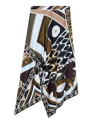 Emilio Pucci Vivara-print Silk Scarf Skirt - Brown