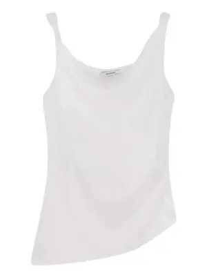 R2W Asymmetric-hem Tank Top - White