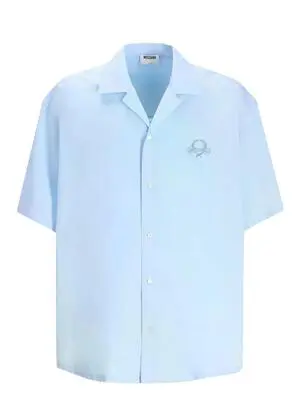 Moschino Logo Camp-collar Shirt - Blue