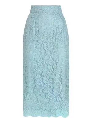 Dolce & Gabbana Lace Midi Skirt - Blue