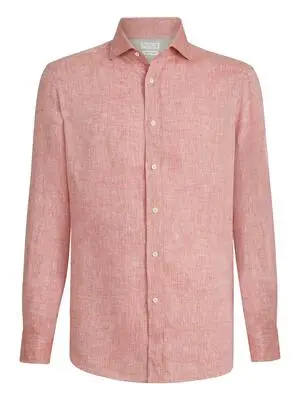 Brunello Cucinelli Linen Easy-fit Shirt - Orange
