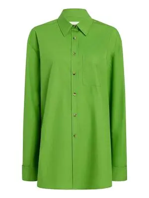 Khaite Newton Button-Up Top Absinthe