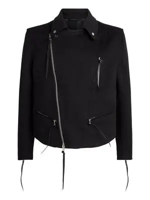 ALAN SCOTT Cashmere-blend Biker Jacket - Black