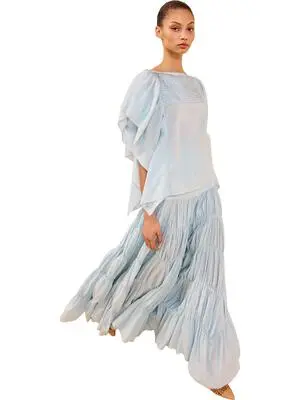 Ulla Johnson Lu Flutter Sleeve Top - Adriatic