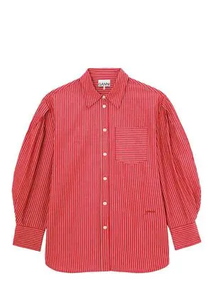 GANNI GANNI Multicolor Floral Print Silk Shirt Red