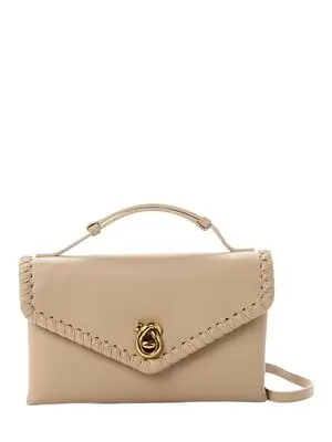 Bottega Veneta Knot Lock Intrecciato Leather Crossbody Bag - Ecru/muse Brass