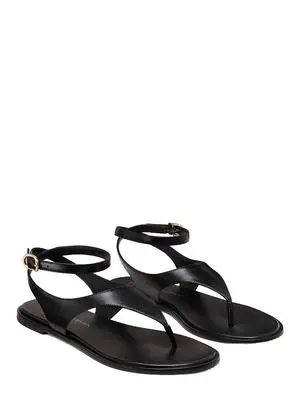 STUART WEITZMAN Marley Leather Sandals - Black