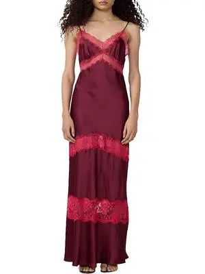 half lace half satin wedding dress Satin Two Piece Half Sleeves Lace Wedding Dresses, MW990 main image 1