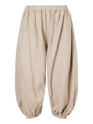 Comme Des Garçons Linen Wide-Leg Pants Neutrals
