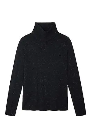THE WHITE COMPANY Sparkle Funnel-neck Cotton-blend Jumper - Midnight