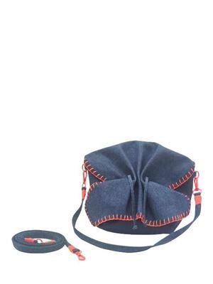 Carlos Falchi Butterfly Leather Shoulder Bag - Denim