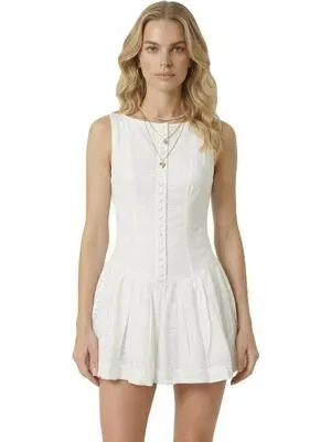 MODENAIRE Sleeveless Eyelet Mini Dress