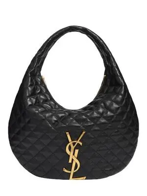 Saint Laurent Icare Quilted Leather Hobo Bag - Noir