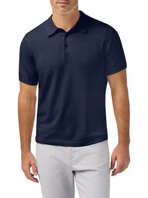 Mizzen+main Ashe Cotton Blend Performance Sweater Polo - Navy