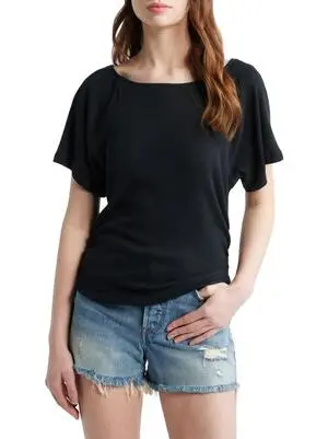 Free People Lucy Off-the-shoulder T-shirt - Black