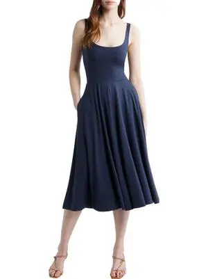 REFORMATION Rou Jersey Midi Dress Midnight