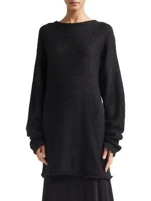 TOTEME Longline Mohair Blend Sweater - Black