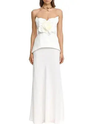 Acler Bankson Floral Appliqué Gown - Ivory