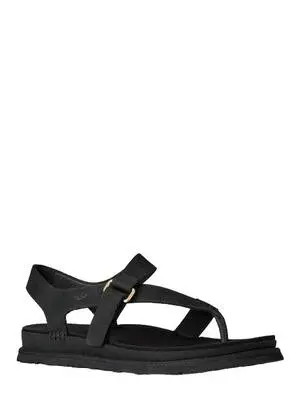 UGG Goldengaze Toe Post Leather Sandal - Black