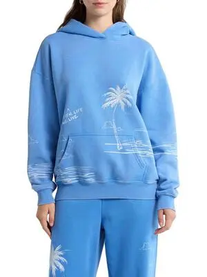 PACSUN Oversized Graphic Hoodie - Blue