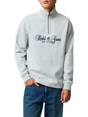 Rodd & Gunn Quarter Zip Cotton French Terry Pullover - Ash